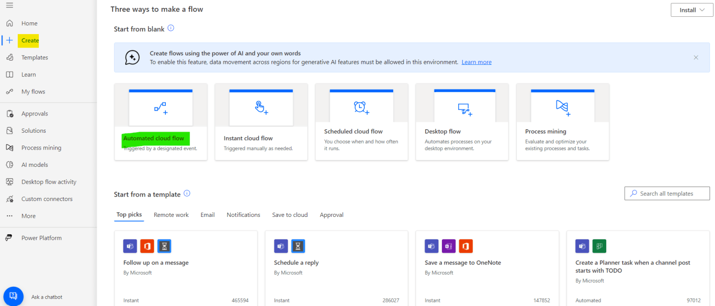 Choosing the right flow type in Power Automate – Digital Mill