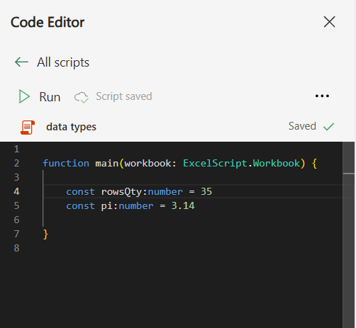 Understanding the data types in Office Scripts – Digital Mill