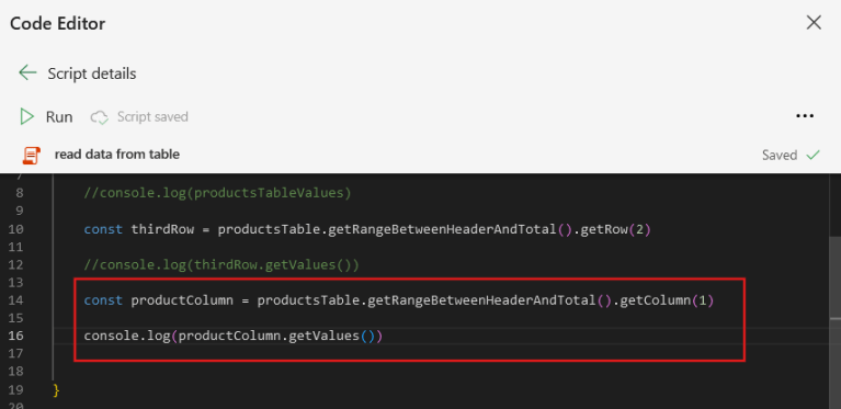 Reading data from Excel tables with Office Scripts – Digital Mill