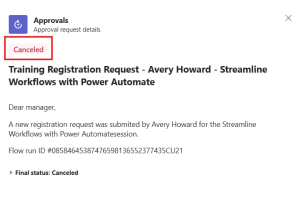 How to cancel Power Automate flow run linked to Approval Requests ...